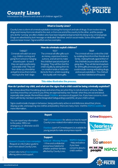 County Lines - Information from Northumbria Police - Latest News - Mary ...